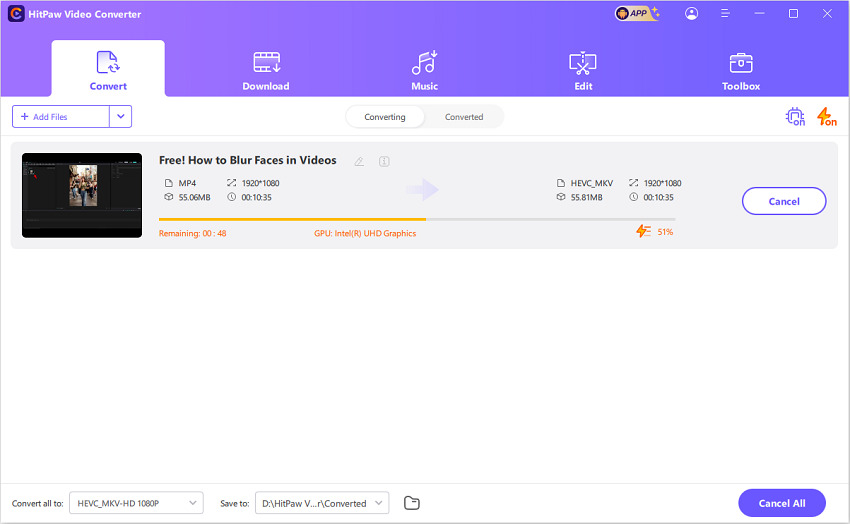 MP4를 HEVC로 빠르게 변환하는 방법?